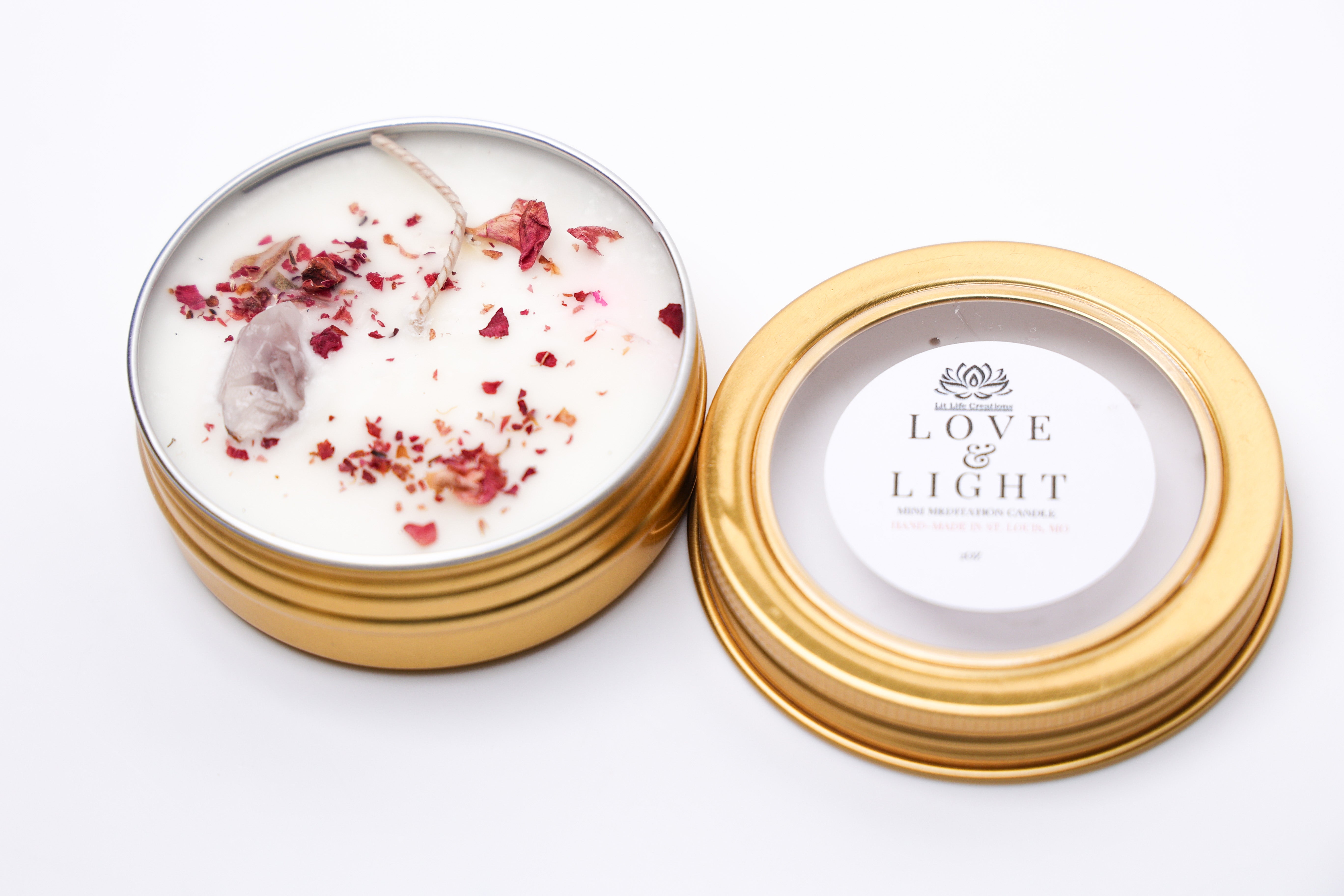 Love & Light Meditation Minis-Sample Size 2oz Candles